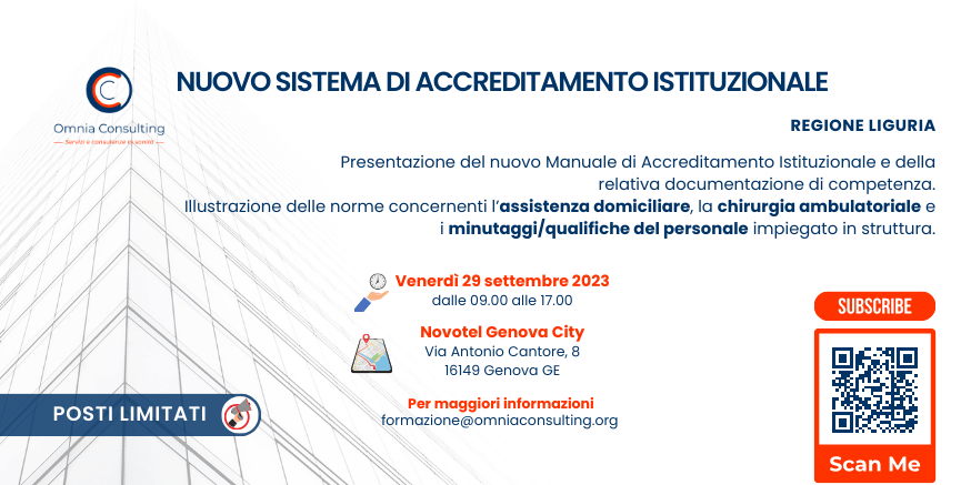 Nuovo Sistema di Accreditamento Istituzionale Regione Liguria